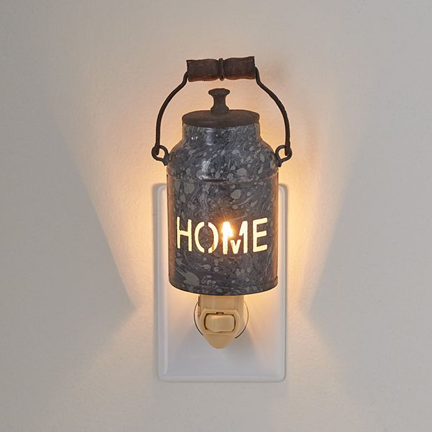 Metal Canister HOME Night Light | Antique Farmhouse