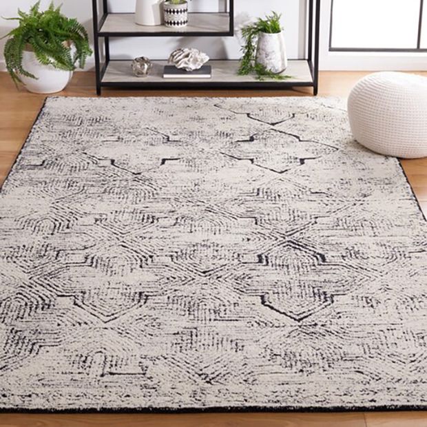 Modern Black/Ivory Area Rug | Antique Farmhouse