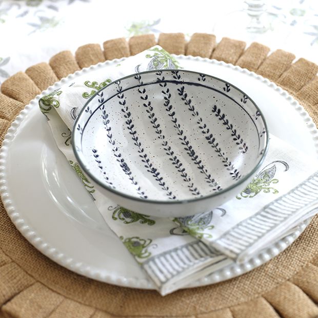 Modern Boho Pattern Stoneware Bowl | Antique Farmhouse