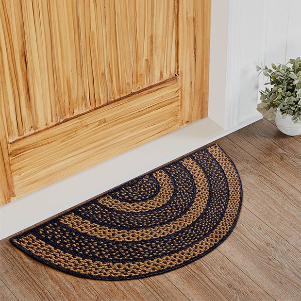 Modern Farmhouse Braided Half Circle Rug With Pad | Antique Farmhouse