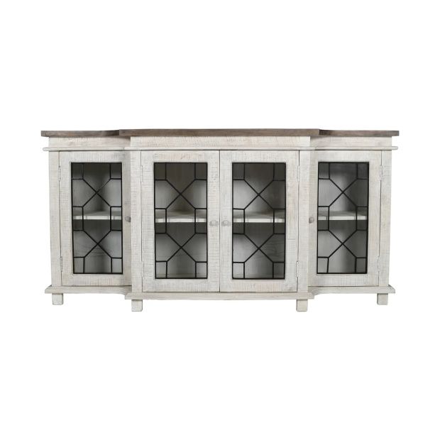 Modern Geo Glass Door Console Cabinet | Antique Farmhouse
