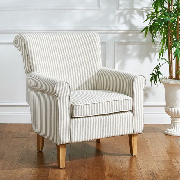 Modern Stripe Classic Club Chair | Antique Farmhouse