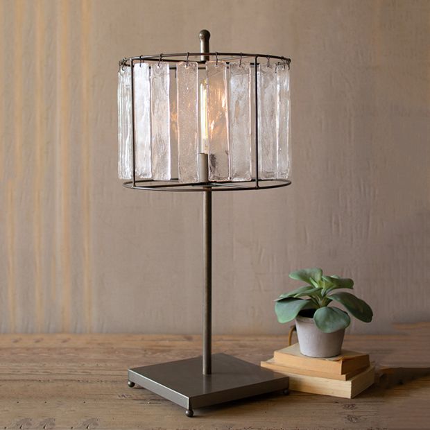 Modern Table Lamp With Glass Chimes | Antique Farmhouse