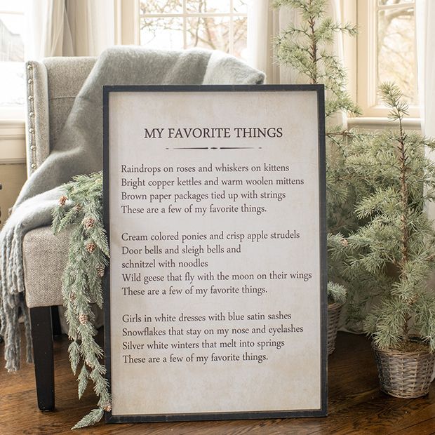 My Favorite Things Framed Wood Sign | Antique Farmhouse