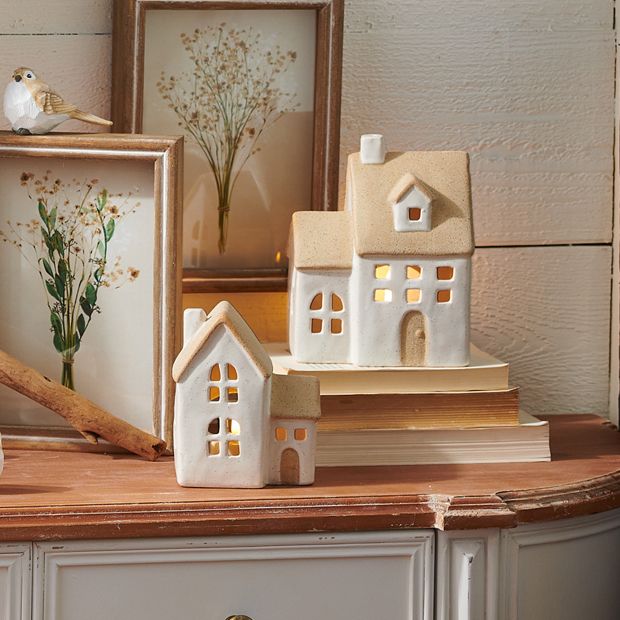 Natural Accents Decorative Ceramic Village House Set of 2 | Antique ...