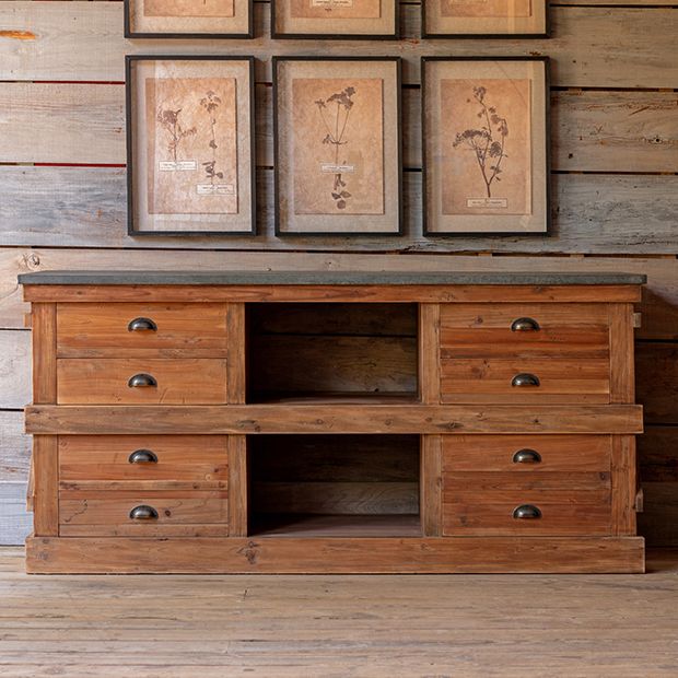 Farmhouse Work Bench Table with Drawers Antique Farmhouse