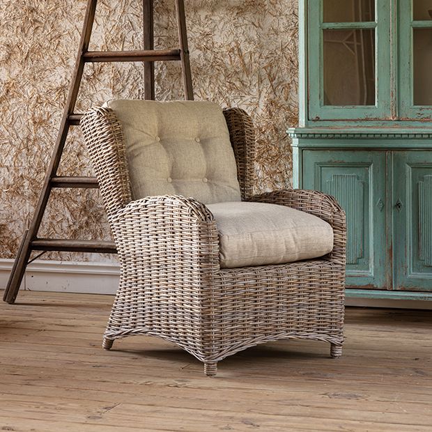 Natural Rattan Armchair Antique Farmhouse