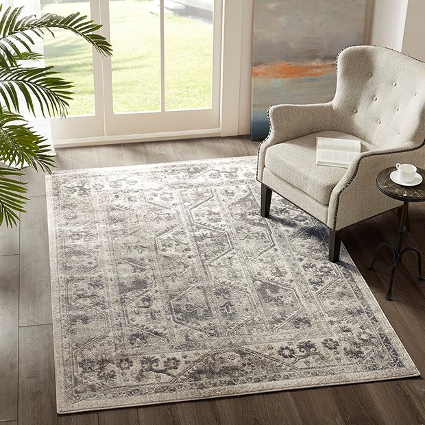 Neutral Tones Geometric Pattern Area Rug | Antique Farmhouse