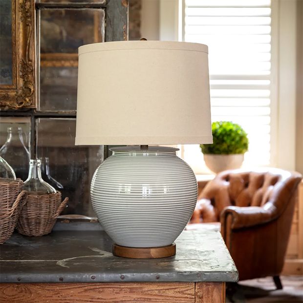 Nice and Neutral Ginger Jar Lamp | Antique Farmhouse