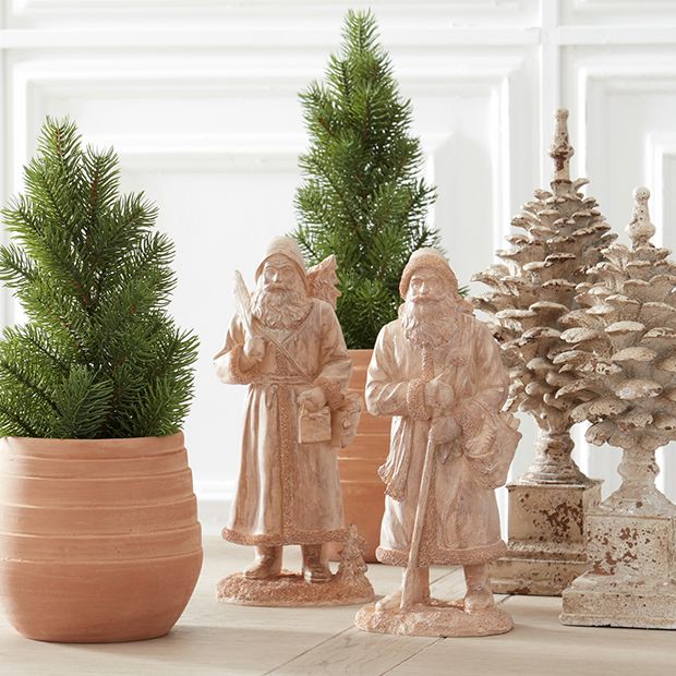 Old World Santa Tabletop Figure Set of 2 | Antique Farmhouse