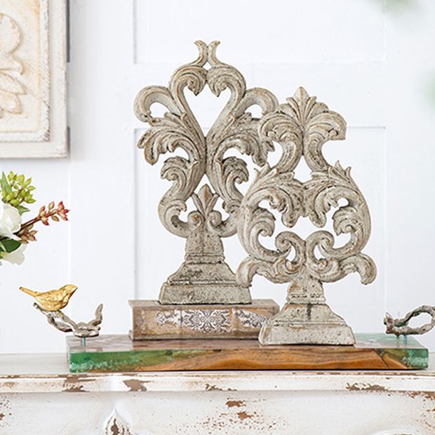 Ornate Crested Tabletop Decor One of Each | Antique Farmhouse