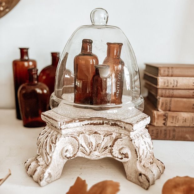 Ornate Pedestal Lamp Riser Antique Farmhouse