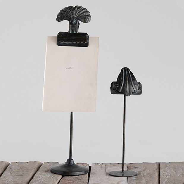 Pedestal Tabletop Clip Holder | Antique Farmhouse