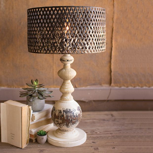 Perforated Metal Shade Lamp | Antique Farmhouse