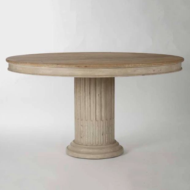 Pillar Pedestal Round Dining Table | Antique Farmhouse