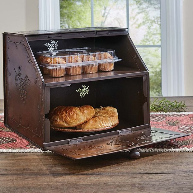 Pine Branch Metal Bread Box | Antique Farmhouse