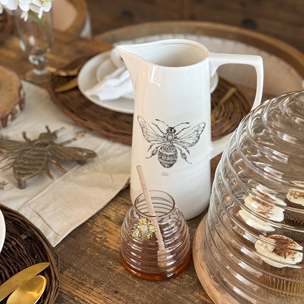Pitcher With Bee | Antique Farmhouse