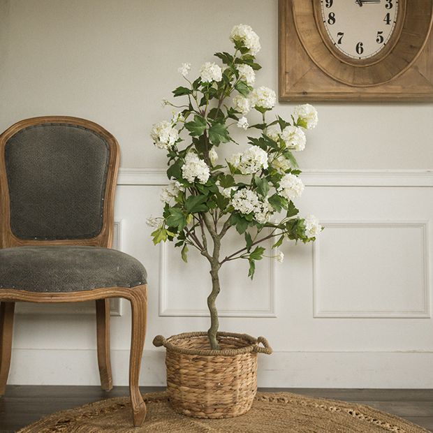 Potted Faux White Hydrangea Tree 48 Inch | Antique Farmhouse