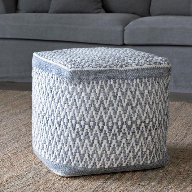 Pretty Pattern Pouf Ottoman | Antique Farmhouse