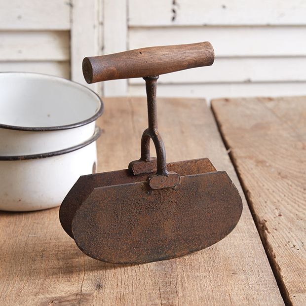 Primitive Food Chopper With Wood Handle Set of 2 | Antique Farmhouse