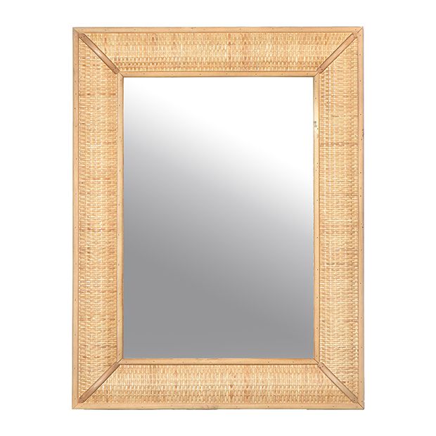 Rattan Detail Wall Mirror | Antique Farmhouse