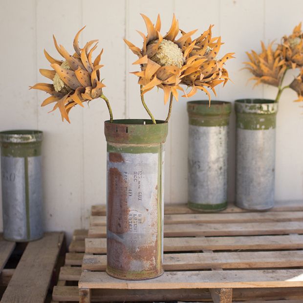Reclaimed Military Ammunition Canister Vase | Antique Farmhouse