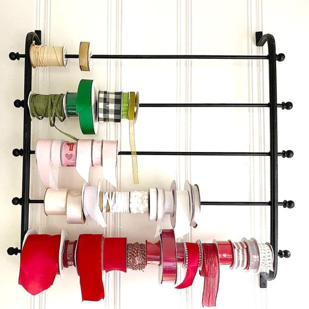 Ribbon and Wrapping Paper Wall Rack | Antique Farmhouse