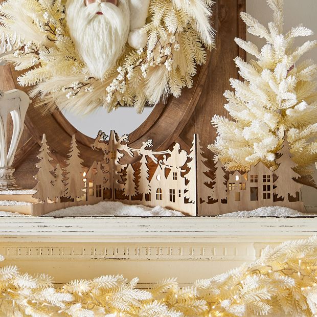 Rooftop Landscape Trifold Tabletop Decor | Antique Farmhouse