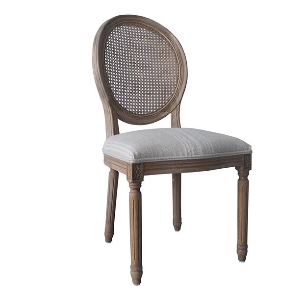 Round Rattan Back Dining Chair | Antique Farmhouse