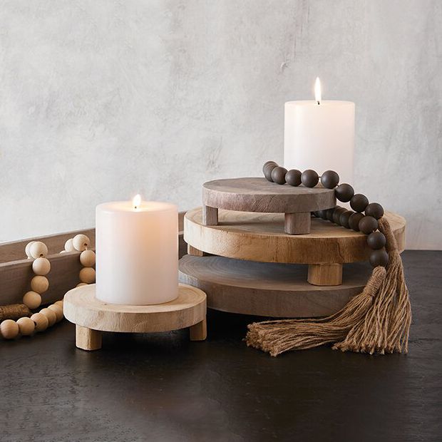 Round Rustic Wood Riser | Antique Farmhouse