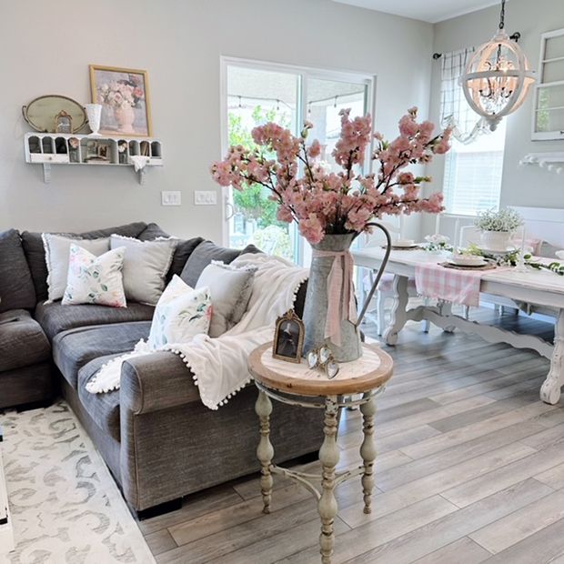 Round Simple Side Table | Antique Farmhouse