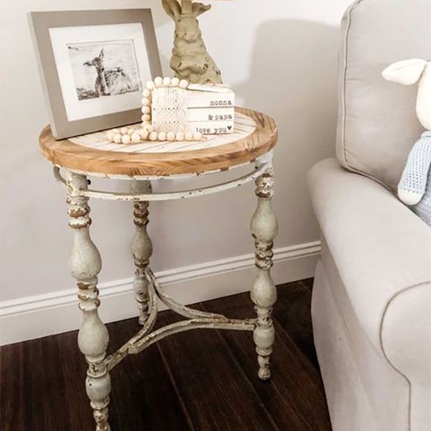 Round Simple Side Table | Antique Farmhouse