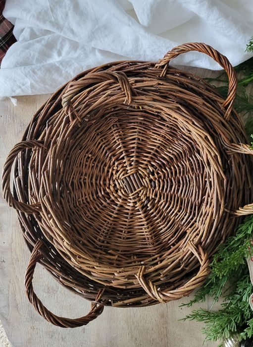 Round Willow Trays Set of 3 | Antique Farmhouse