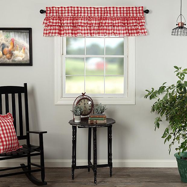 Ruffled Buffalo Check Valance | Antique Farmhouse