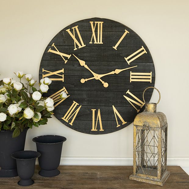 Rustic Accents Round Farmhouse Wall Clock | Antique Farmhouse
