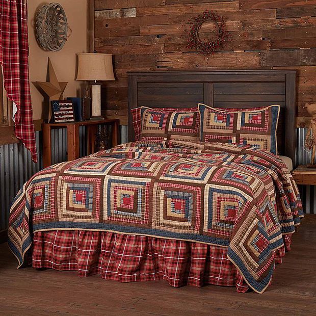 Rustic Americana Patchwork Quilt | Antique Farmhouse