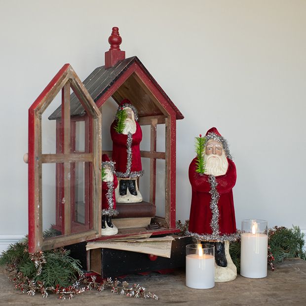 Rustic Architectural Keepsake Display Lantern | Antique Farmhouse