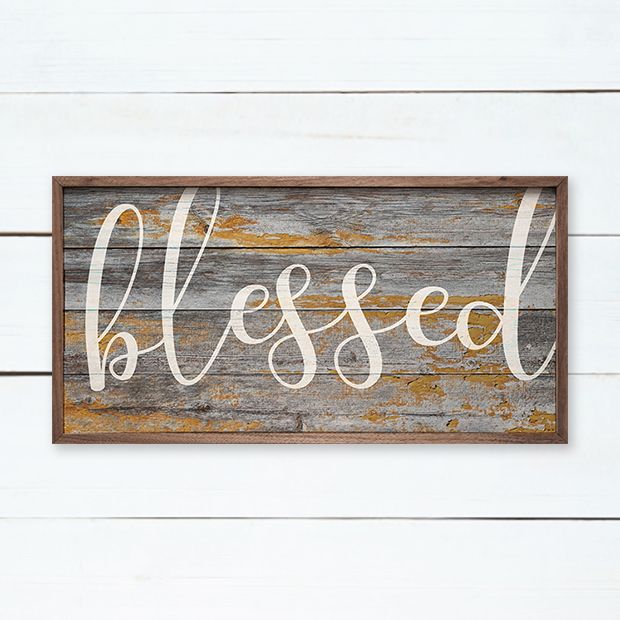 Rustic Blessed Wall Sign Antique Farmhouse