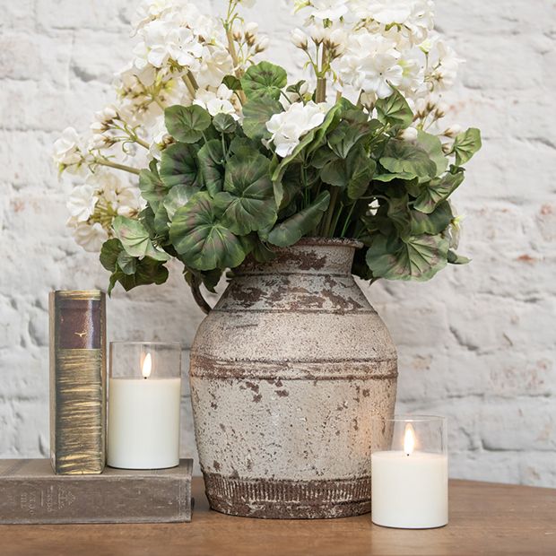 Rustic Distressed Metal Jug Vase | Antique Farmhouse