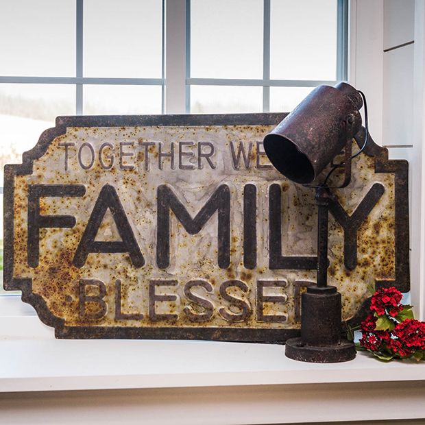 Rustic Family Blessed Wall Sign | Antique Farmhouse