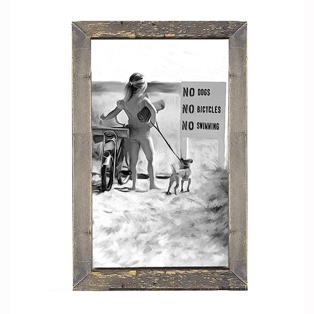 Rustic Framed No Swimming Wall Art | Antique Farmhouse