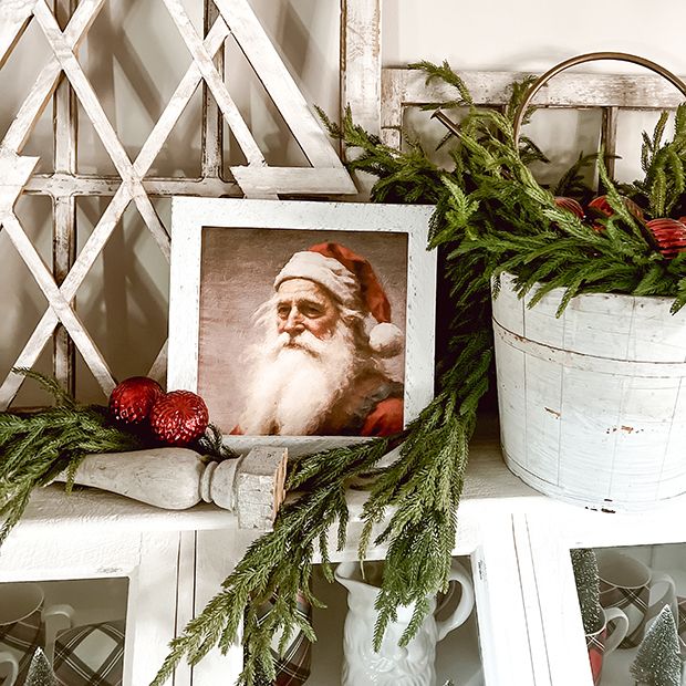 Rustic Framed Santa Portrait 7 Wall Art | Antique Farmhouse