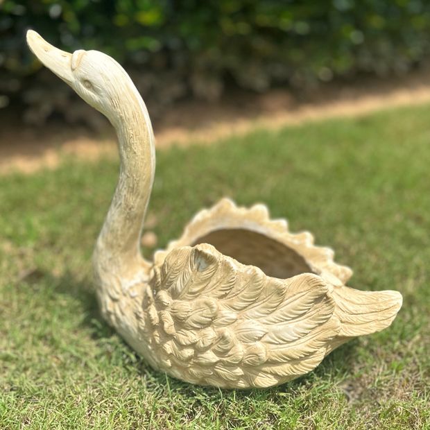 Rustic Goose Planter Looking Up | Antique Farmhouse