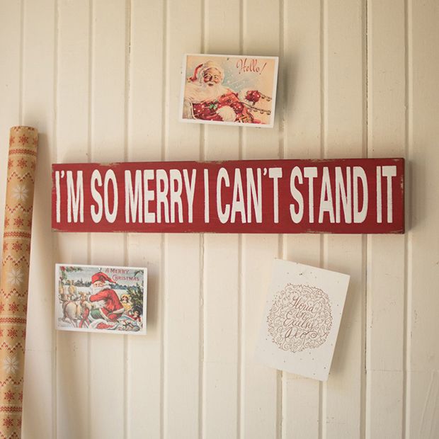 Rustic I'm So Merry Wall Sign | Antique Farmhouse