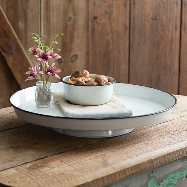 Rustic Industrial Farmhouse Lazy Susan | Antique Farmhouse