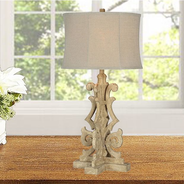Rustic Ornate Farmhouse Table Lamp | Antique Farmhouse