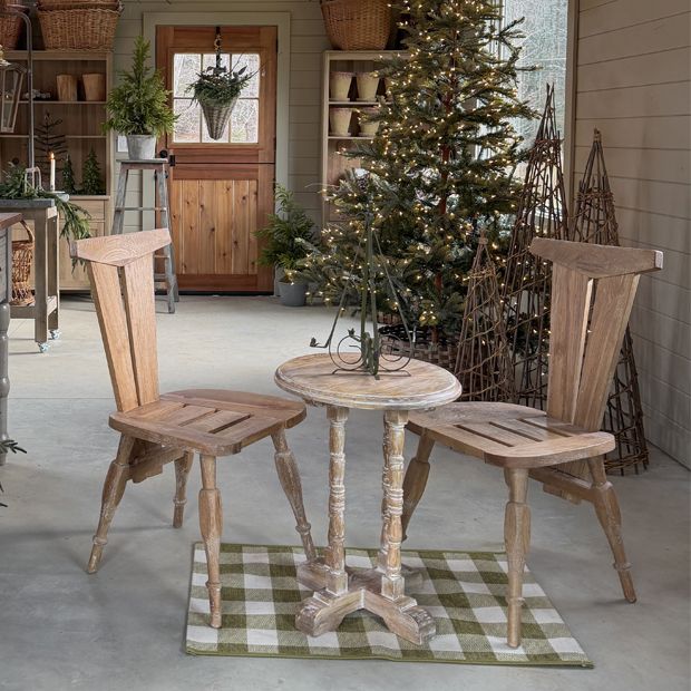 Rustic Scandinavian Dining Chair Set of 2 | Antique Farmhouse
