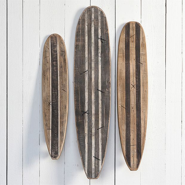 Rustic Surfboard Wall Decor Set of 3 | Antique Farmhouse