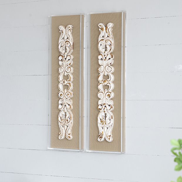 Scroll Wall Panel Art Set of 2 | Antique Farmhouse