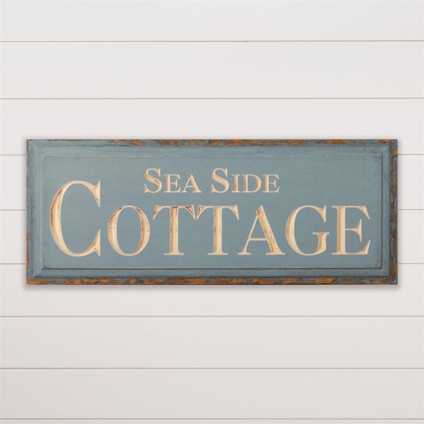 Sea Side Cottage Framed Sign | Antique Farmhouse
